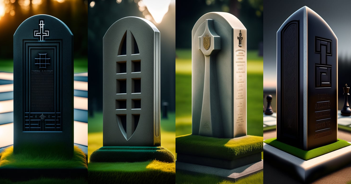 Lexica - A gravestone in the shape of a piece from the game of chess.