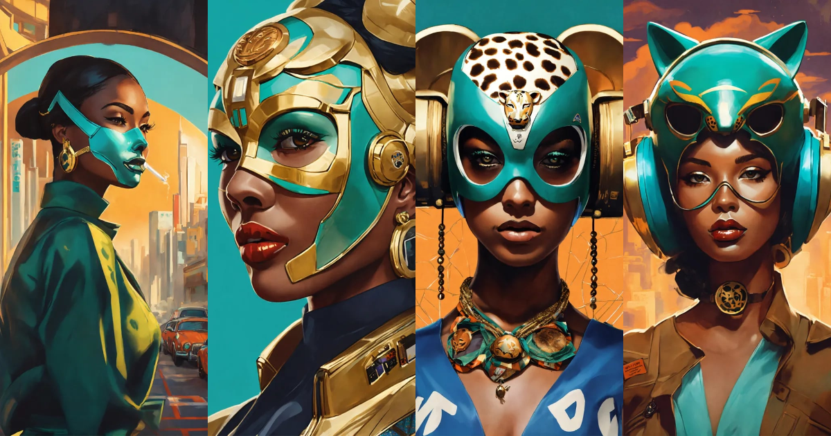 Lexica - ((Jaguar Halloween mask|face)), Multiple anime, black jetsons ...