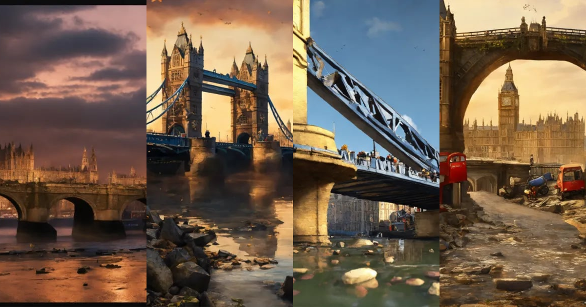 Lexica - Create an image illustrating the nursery rhyme 'London Bridge ...
