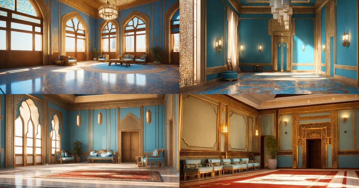 Lexica - Saudi palace interior room, traditional, setting area, seats ...