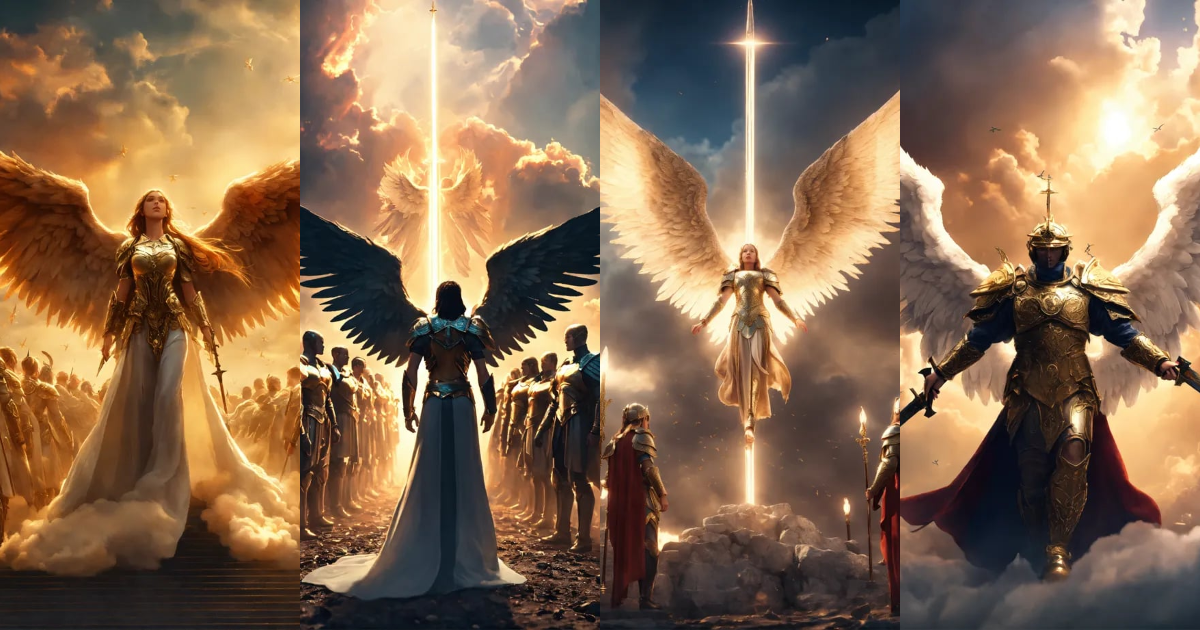 Lexica - Group of legion of angels on heaven, cinematic, realistic, 8k