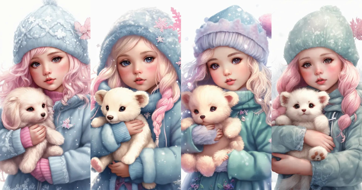 Lexica - Full body of a realistic sweetness Baby chibi Girl winter ...