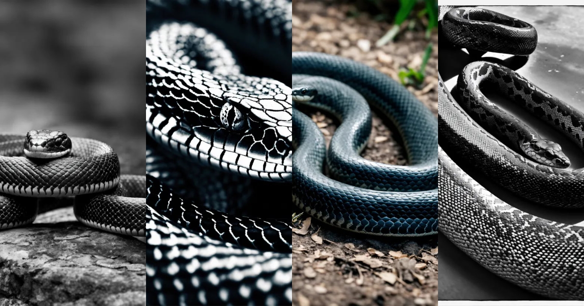 Lexica - Monochrome snake lying in a straight line