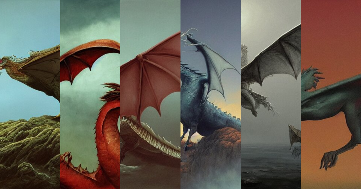 Lexica - Painting of hybrid seagull and dragon!!, intercrossed animal ...