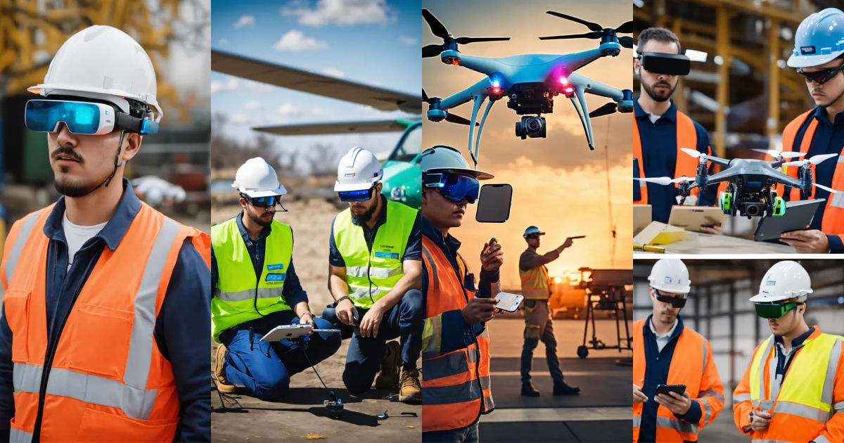 Lexica - "laborers using 3D augmented reality glasses for danger ...