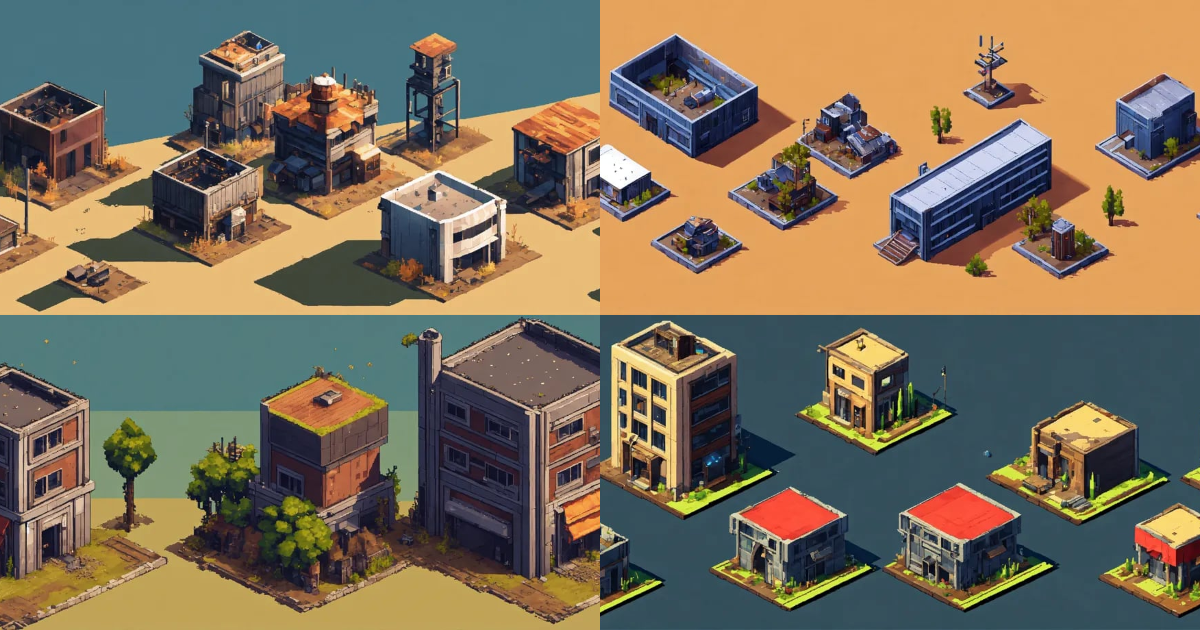 Lexica - Isometric. short to tall Upgrade progression of a post ...