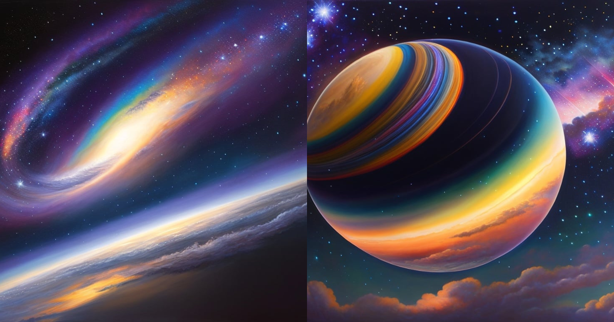Lexica - Planet dancing in sky, stars, painting, detailed, hyper ...