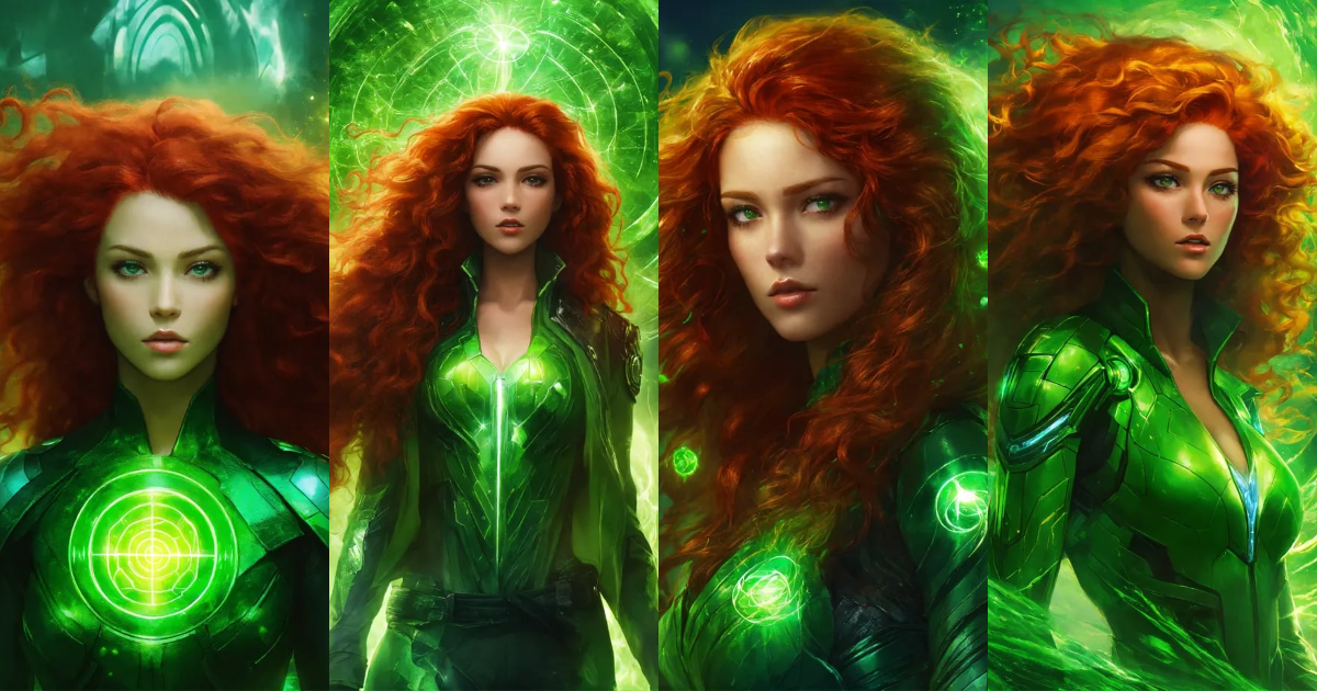Lexica - "Starfire covered in green energy", psionic energy, waves ...