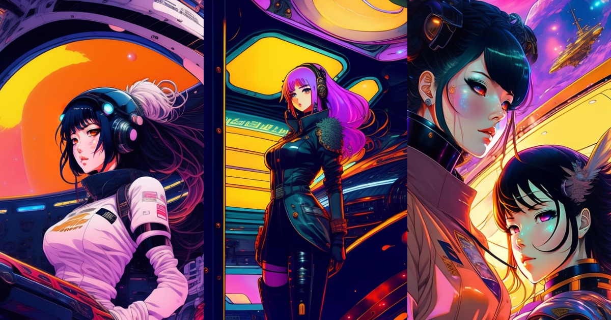 Lexica - Anime style. cluttered starship interior; by kaethe butcher ...