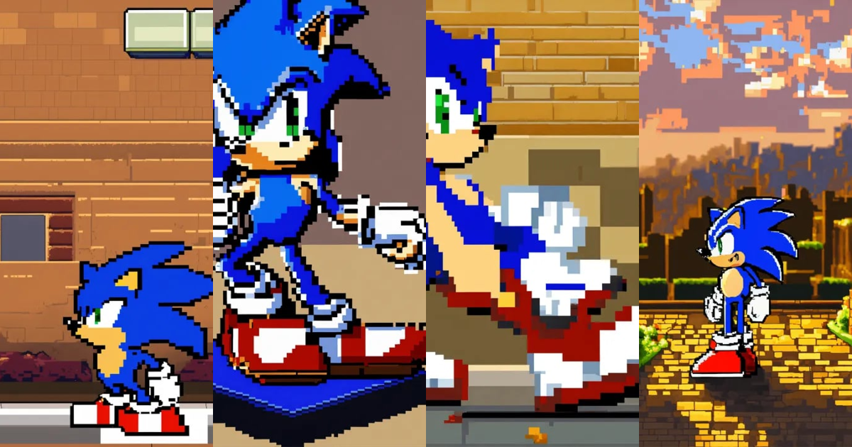 Lexica - Pixel art Sonic the hedgehog in pixel art Manchester England ...