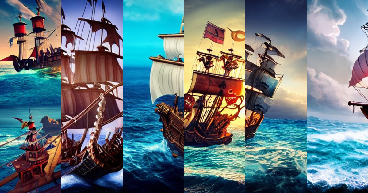 Lexica - Beautiful ocean, pirate ship, natural lighting, 35mm ...