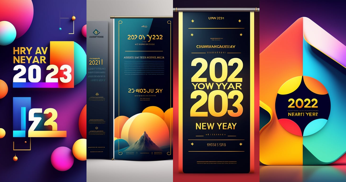 Lexica - Create a new year 2023 banner for a design agency, UI, UX, HD