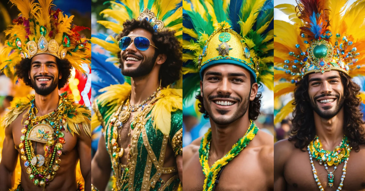 Lexica - Photo essay of ver happy handsome male Brazilian model ...