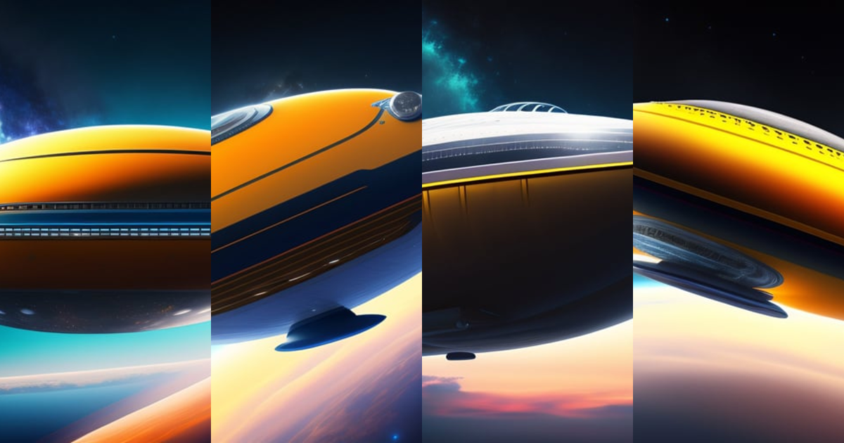 Lexica - Space ship floating in space , realistic