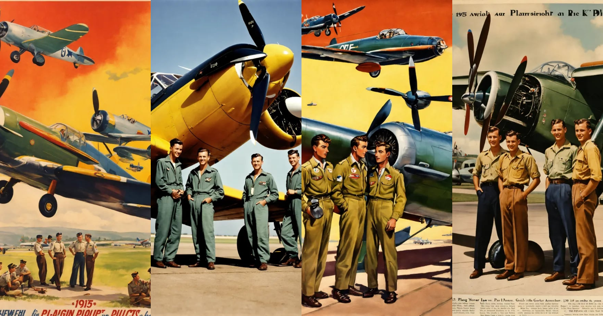 Lexica - 1950 six male plane young pilots