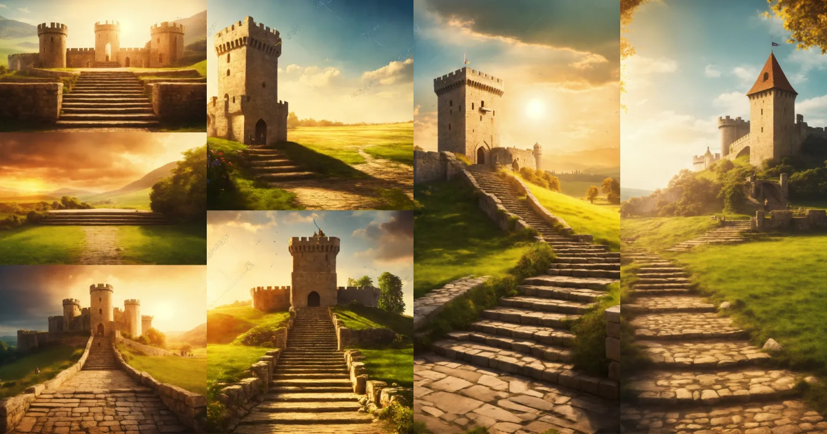 Lexica - Create a design Medieval background with fantasy lighting ...