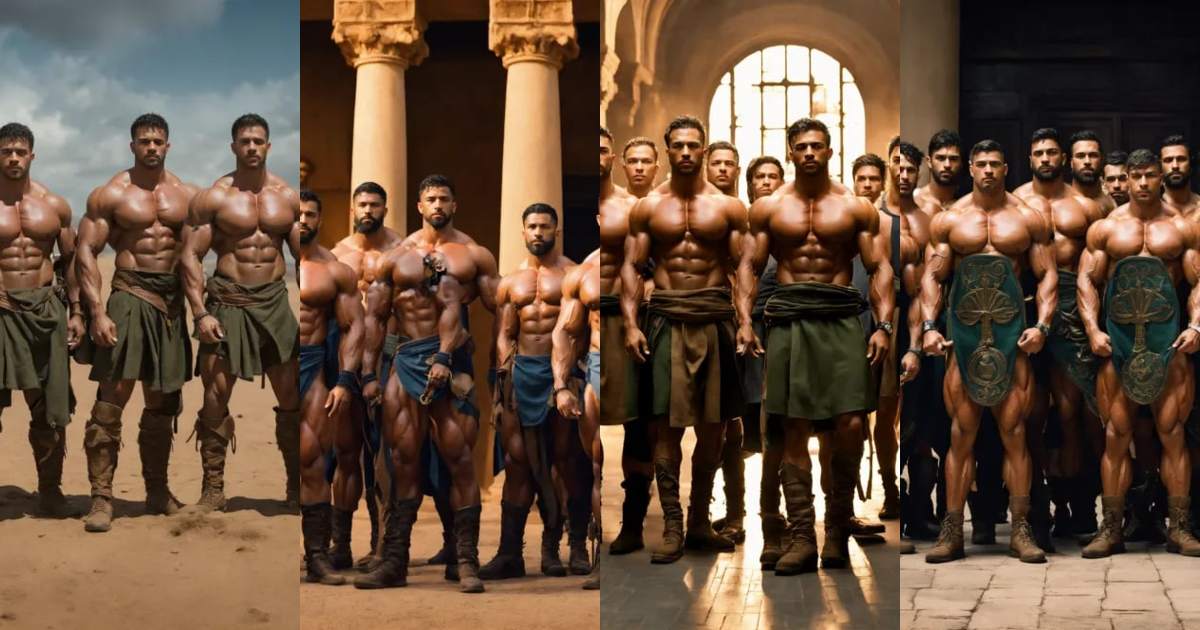 Lexica - Full body shot of a group of different stunningly handsome ...