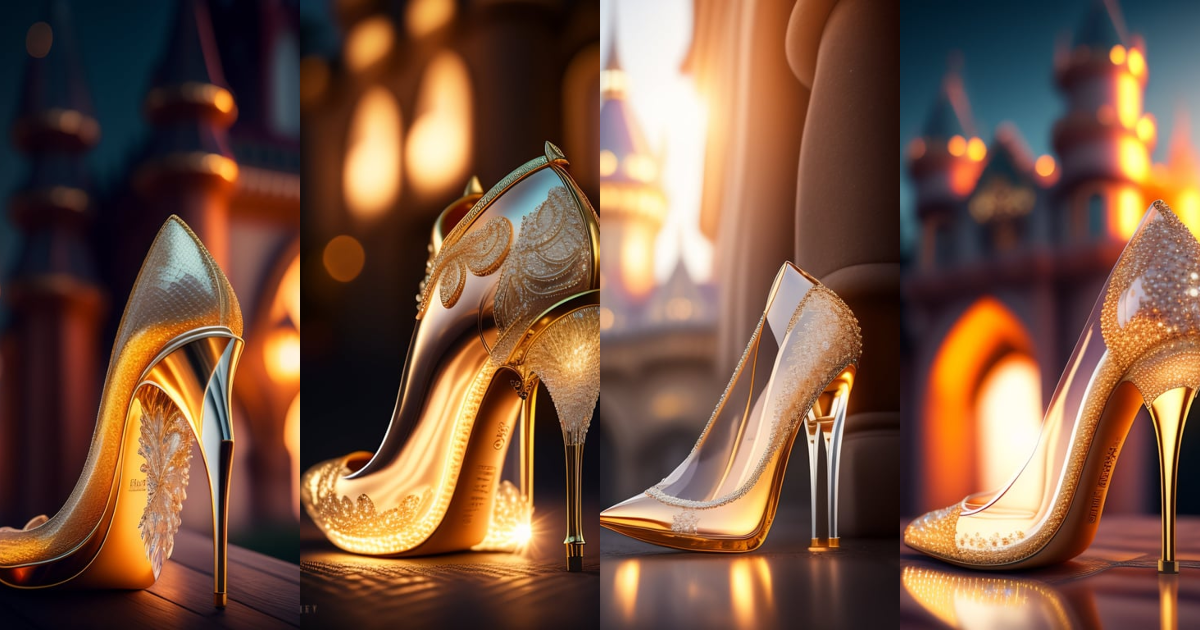 Lexica - Shiny clear intricate high heel shoe in front of a castle, 8k ...