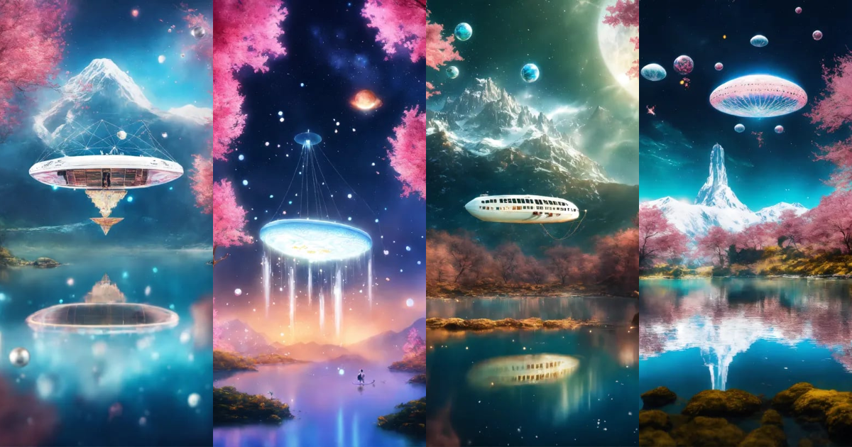 Lexica - Underwater long exposure photography, giant white flying boat ...