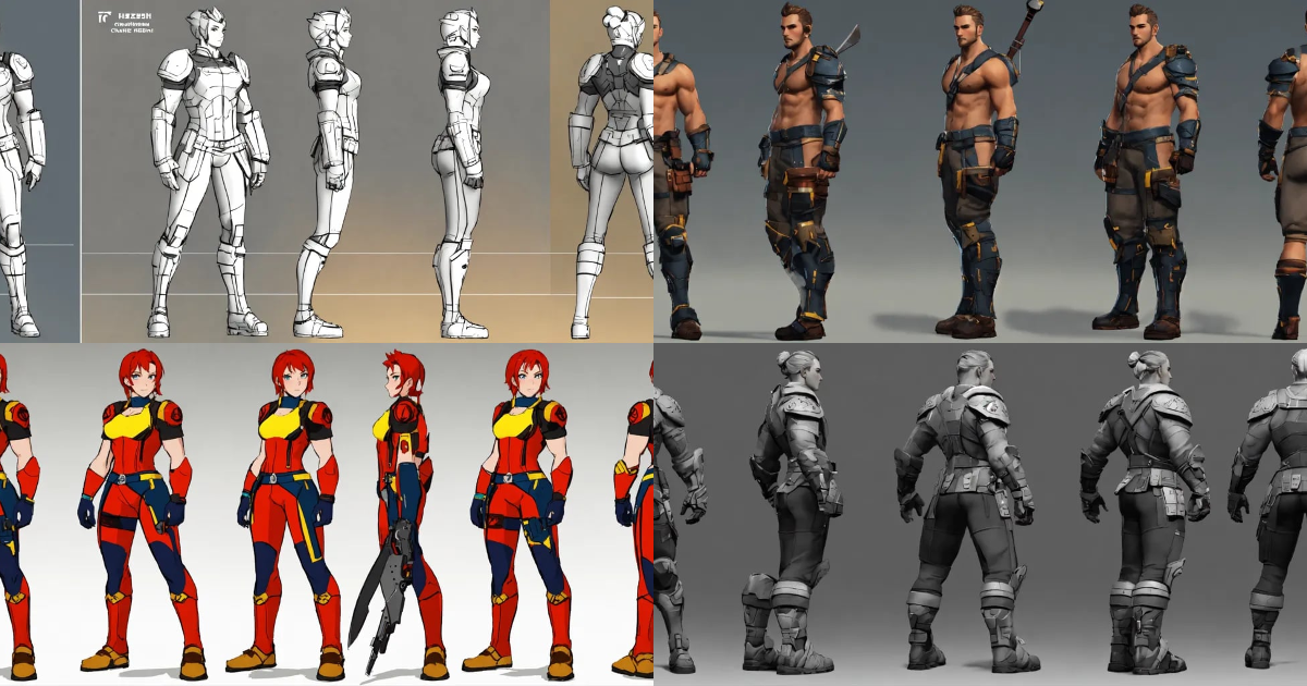 Lexica - Character cut, character sheet, full body, reference sheet ...