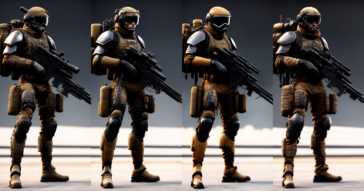 Lexica - Full body portrait, front facing, man, soldier, McMillan tac ...