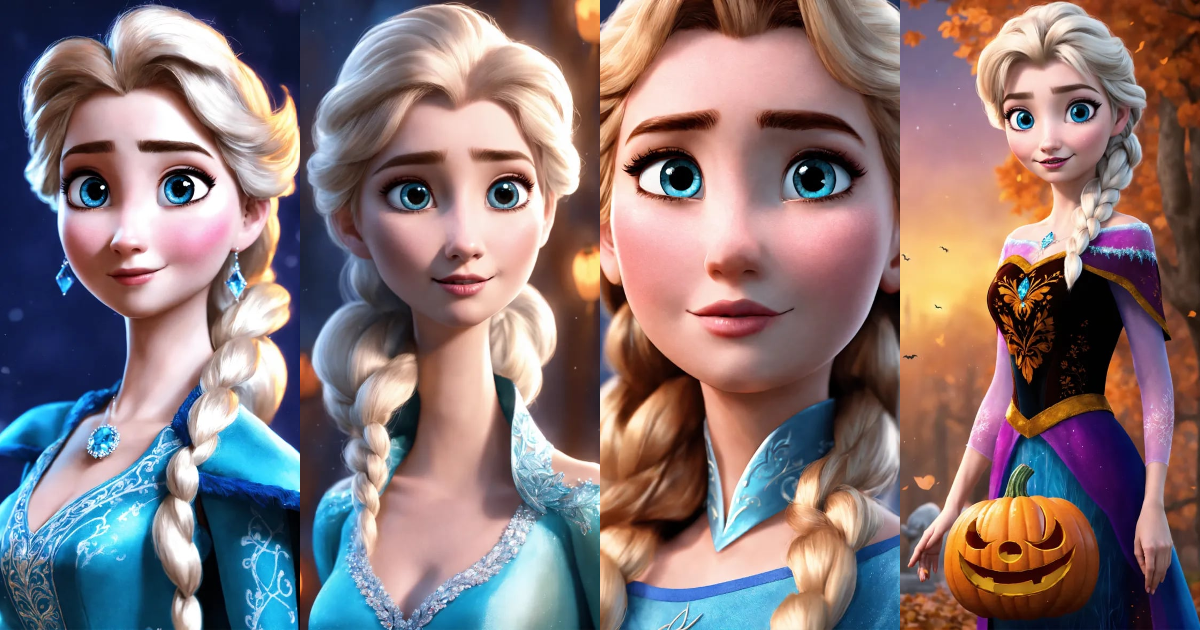 Lexica - Elsa from Frozen as a supercentenarian, cartoon effect ...