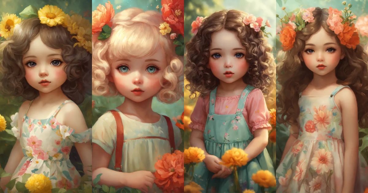 Lexica - Portrait of a cute chibi girl kewpie summer clothes, long ...