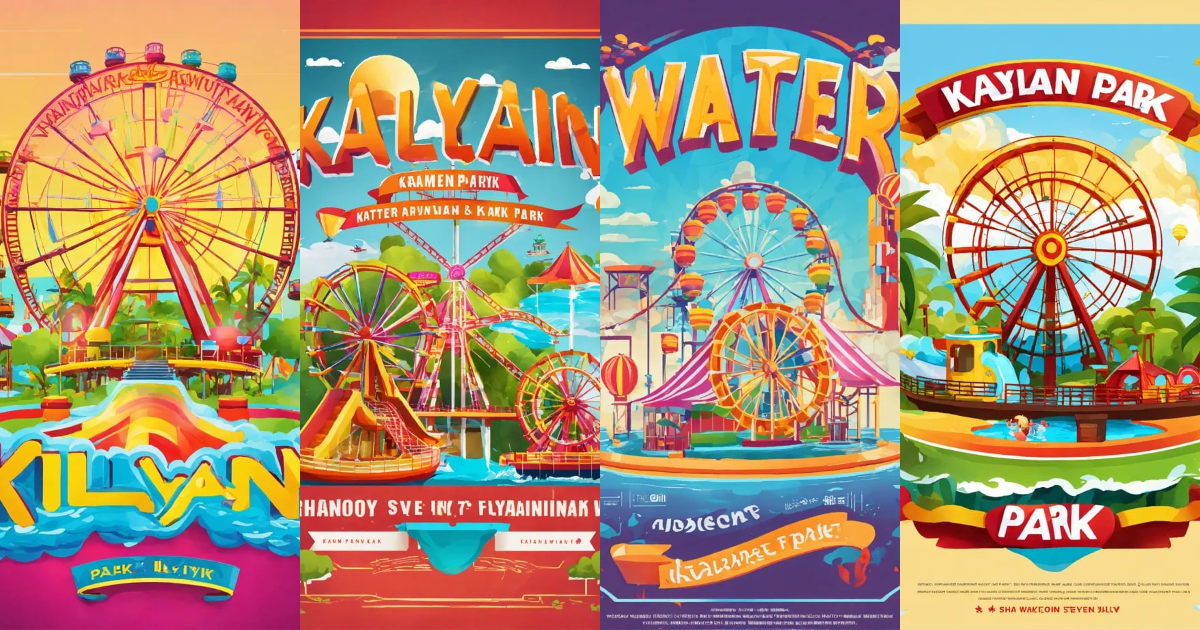 Lexica - Logo design of water theme park. text as "kalyan Amusement ...