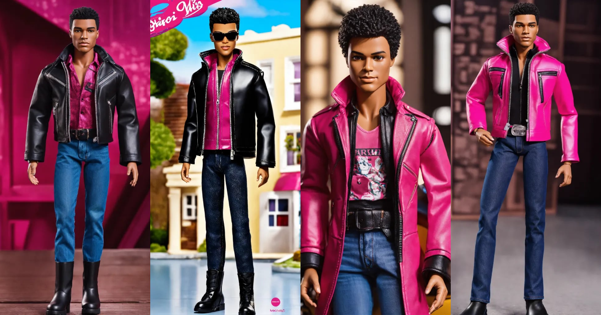 Lexica - Design the packaging for a Ken doll in a stylish, black ...