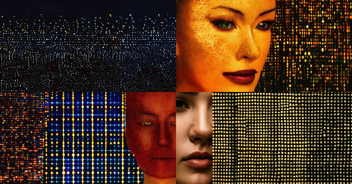 Lexica - Points of light creating a matrix of dots image, visual cortex ...