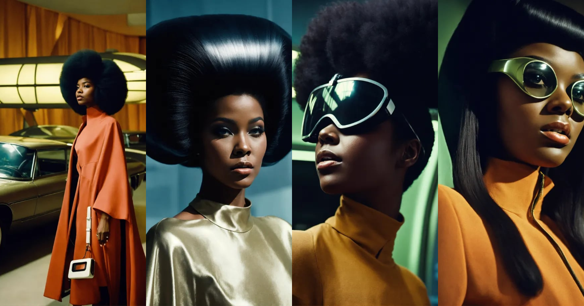 Lexica - Scene retro future movie from the 1960s sci fi film, black ...