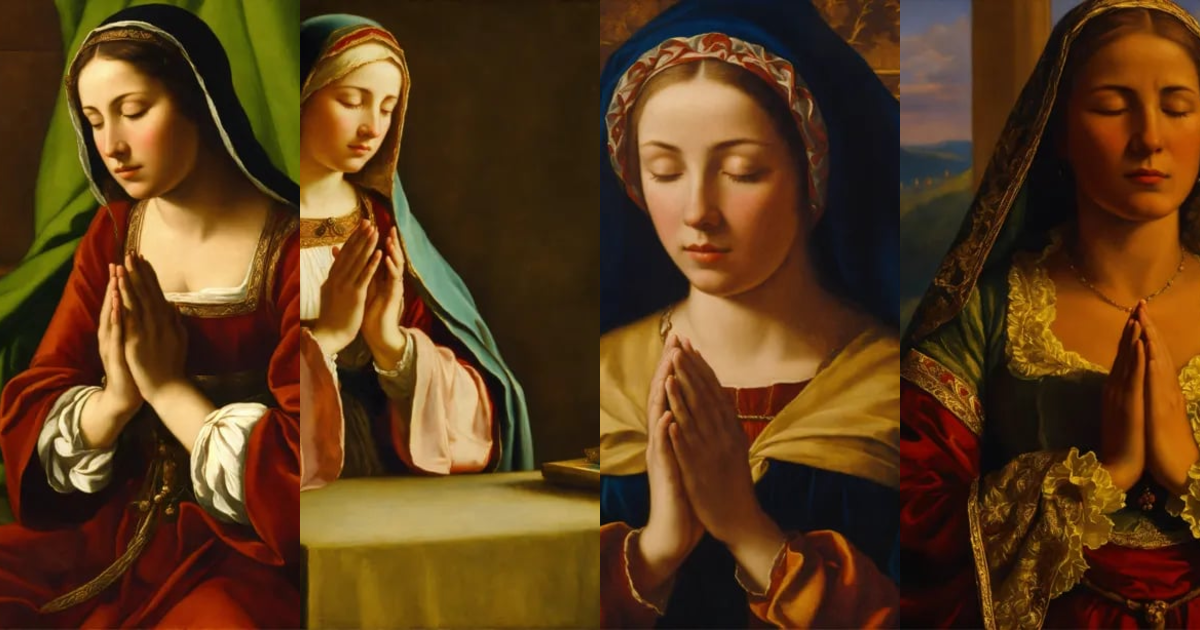 Lexica - Renaissance oil painting of a praying woman