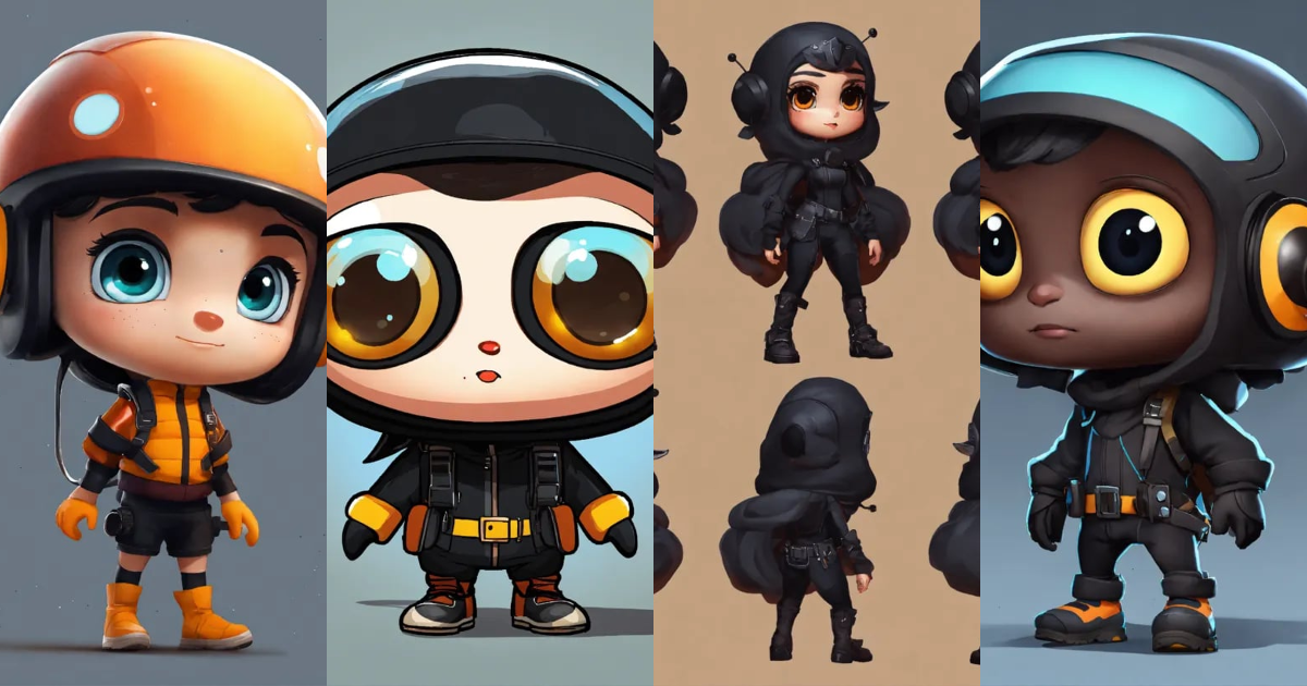 Lexica - Cartoon character, for Endless Runner 2D game, big eyes, cute ...