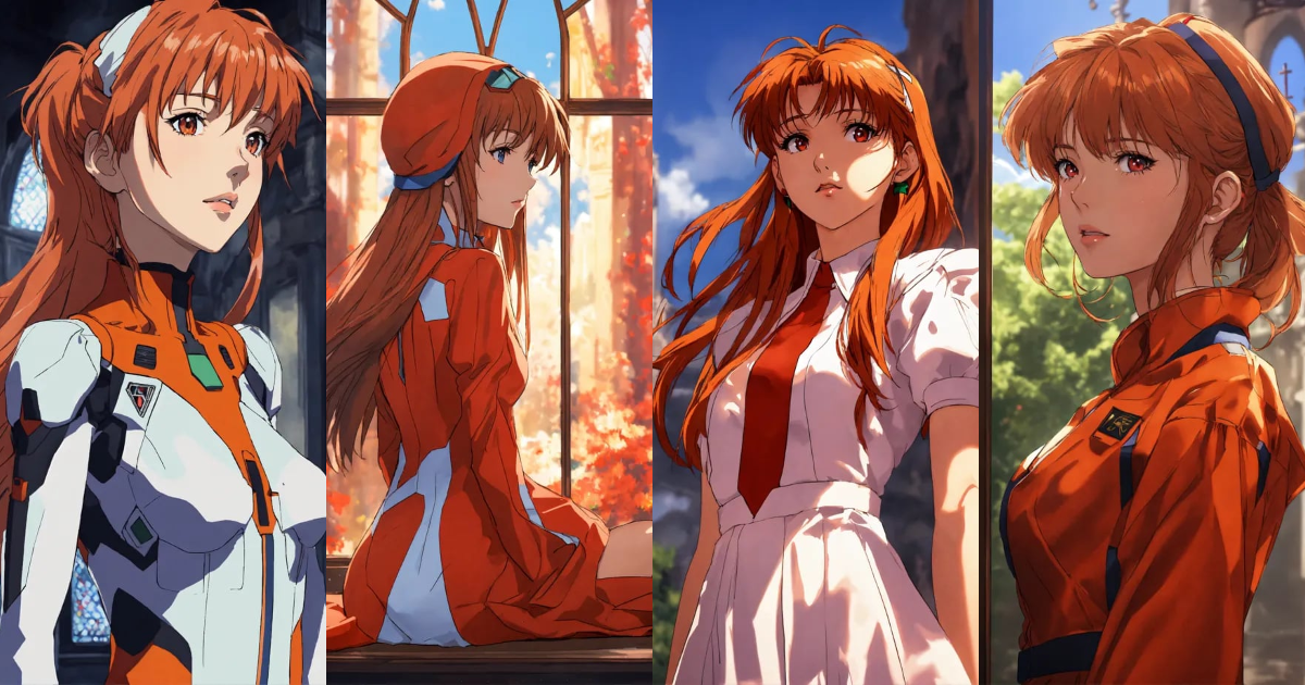 Lexica - Anime art of a Asuka from Neon Genesis Evangelion, young ...