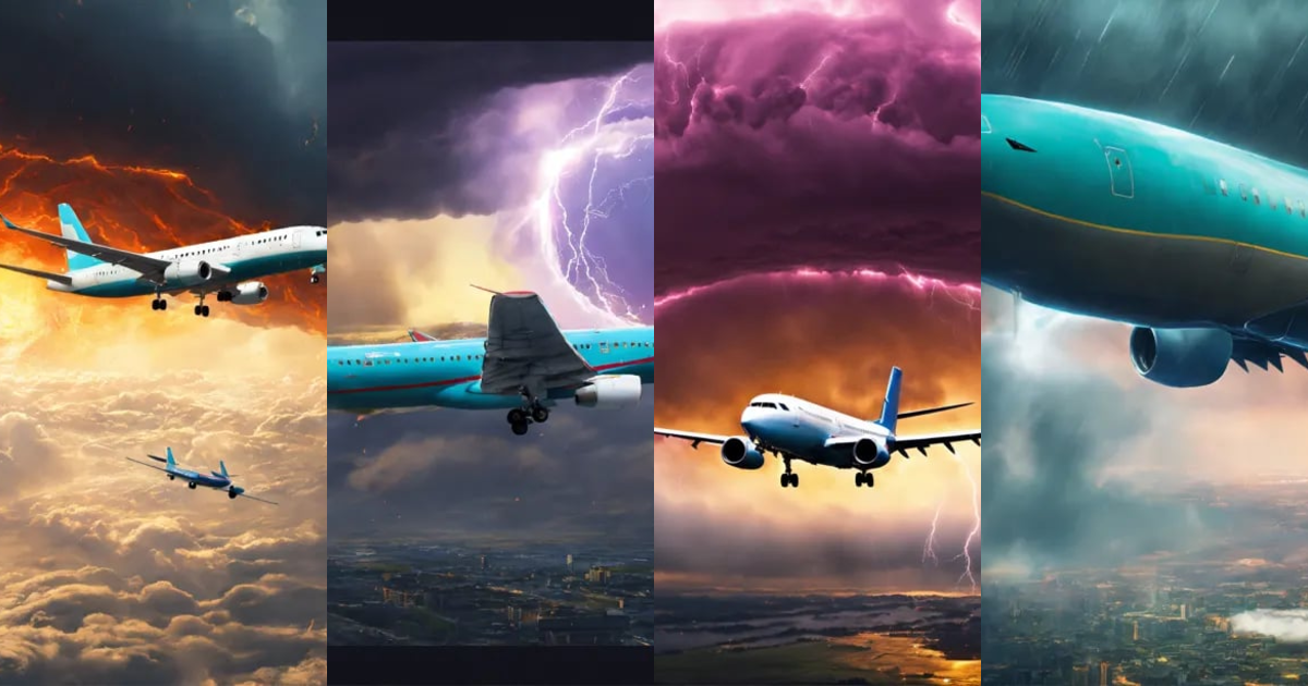 Lexica - Plane disappearing into interdimensional portal in the middle ...