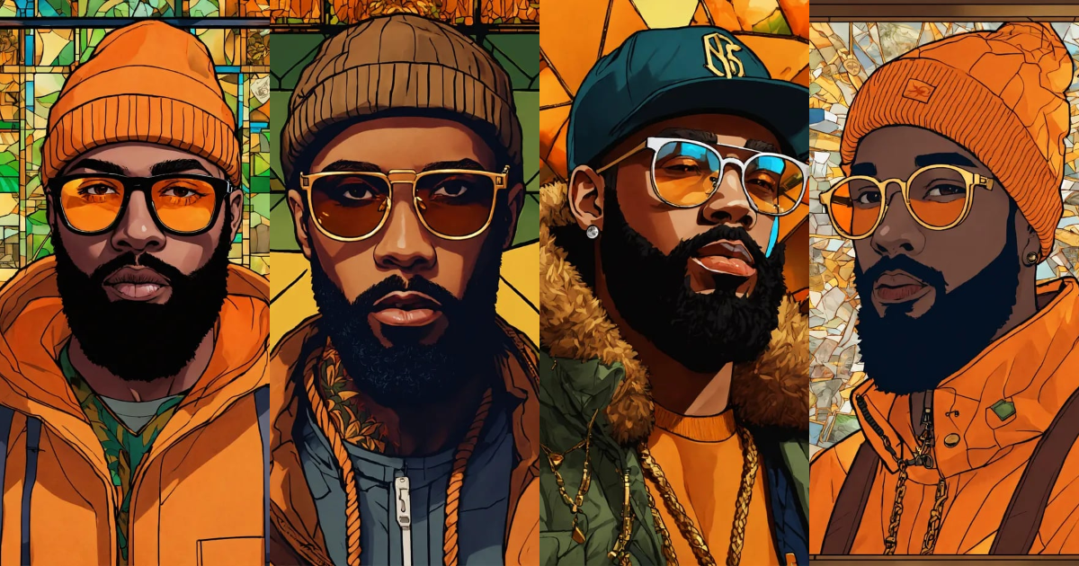 Lexica - HD, 4K, Background is a stained glass with images in the ...