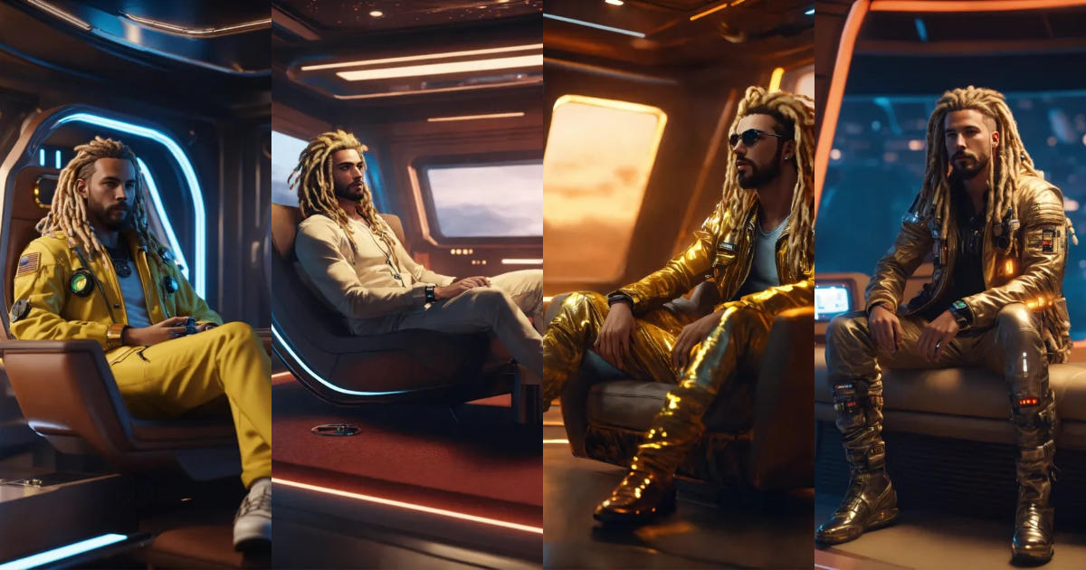 Lexica - Zoom out full body of a scruffy blonde dreadlock male rockstar ...