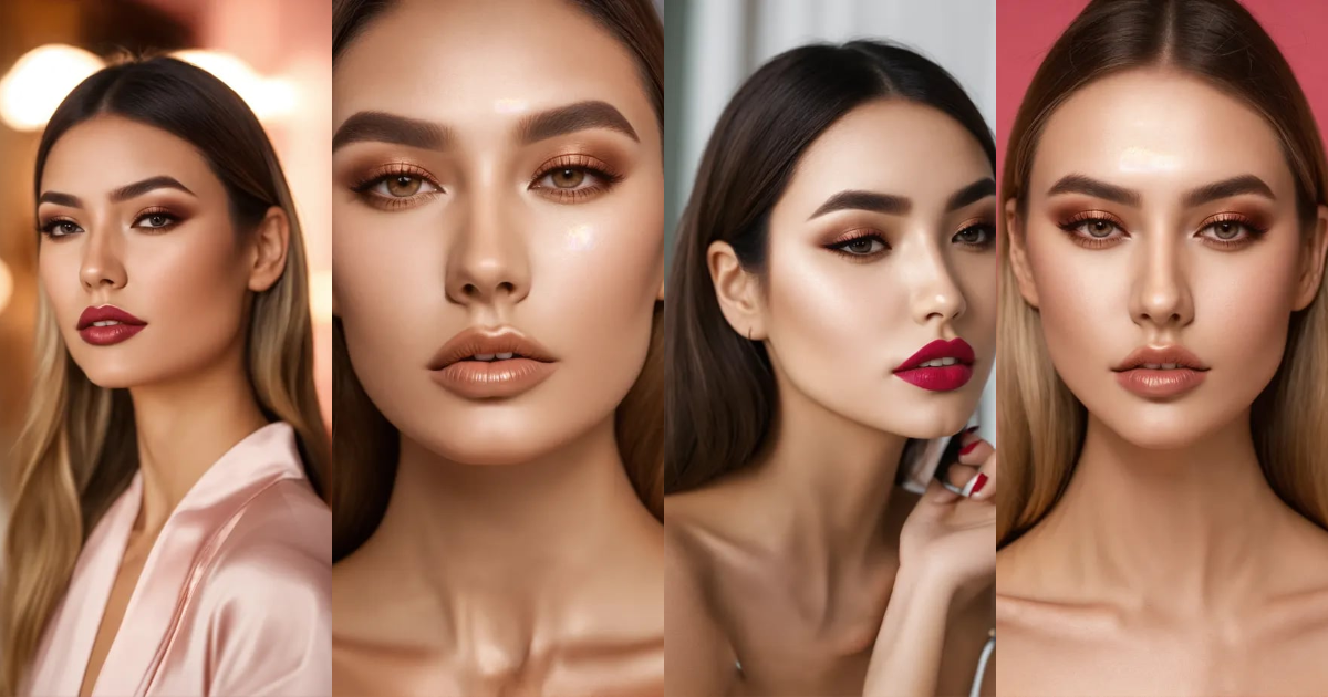 Lexica - Lips makeup in topbased triangle shaped mirror, beautiful ...