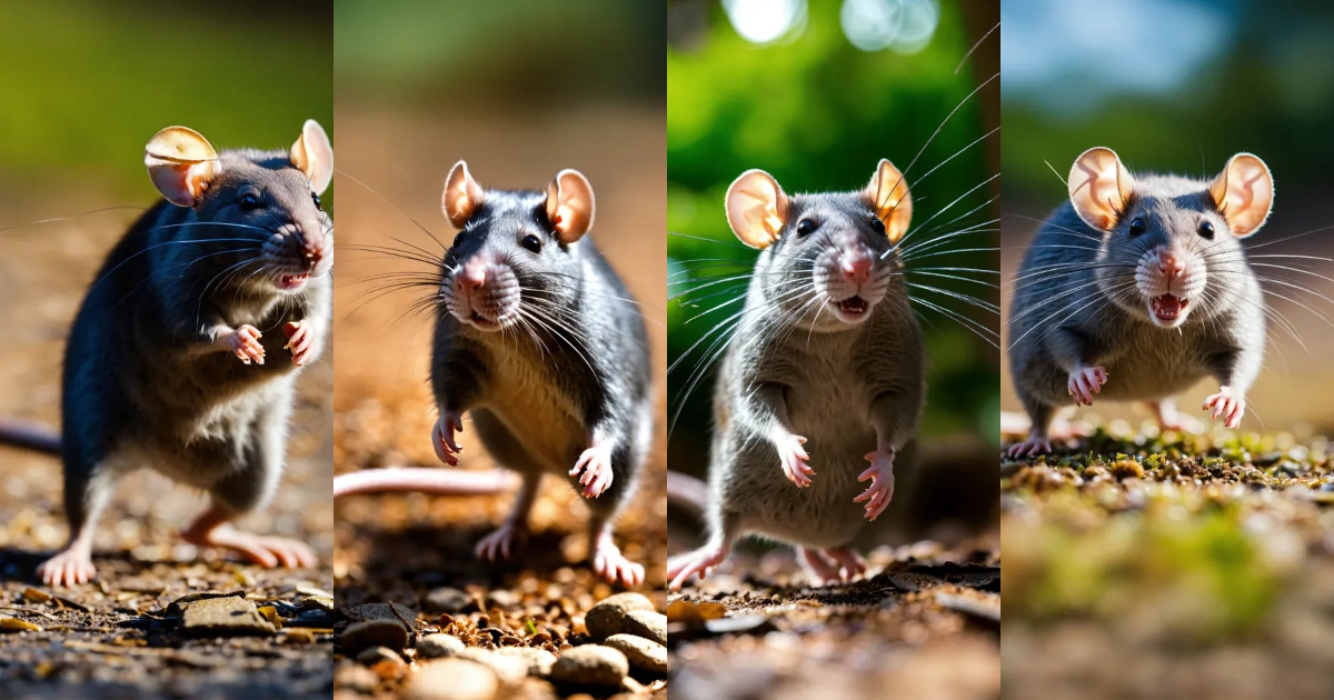 Lexica - Rat leaps of rage with both feet on a cap on the ground, frustrate