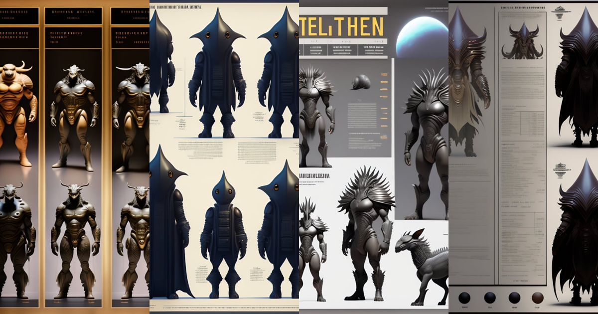 Lexica - Photo real alien monster model sheet t pose