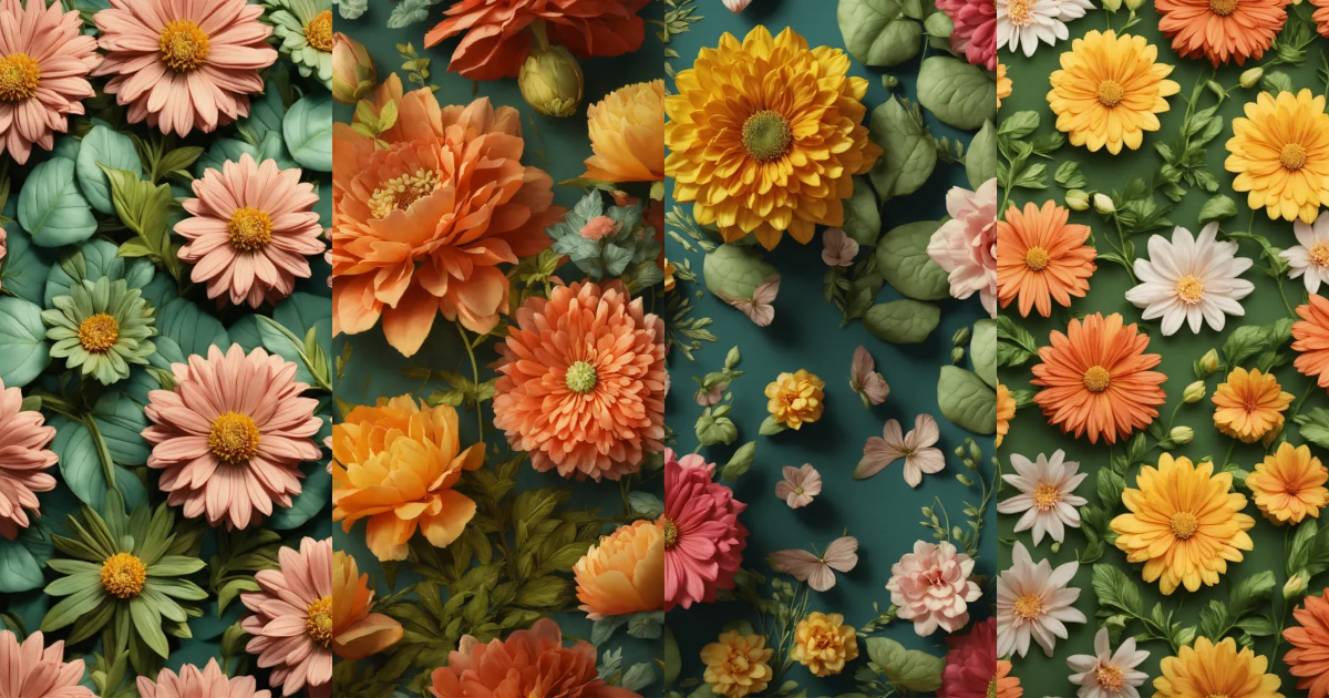 Lexica - Small floral repeating pattern design, 3D, 8k, realistic