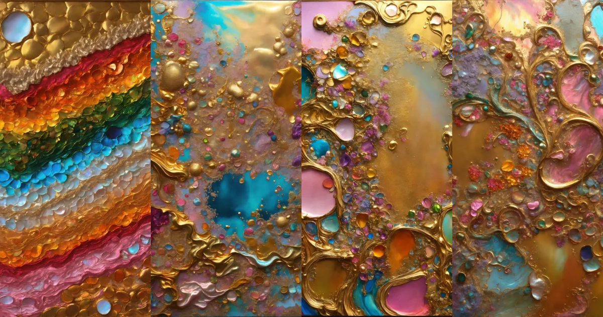 Lexica - Colorful abstract painting oil and water complex complicated ...