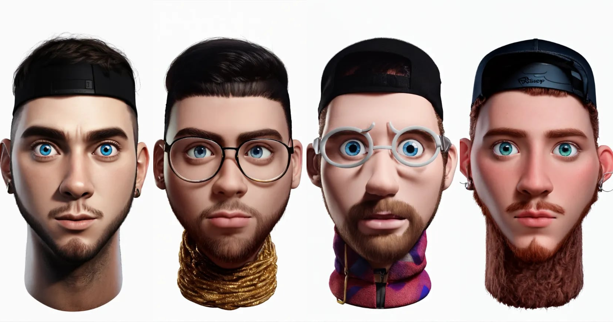 Lexica - White man, rapper, Disney style, big eyes, Disney eyes, Pixar ...