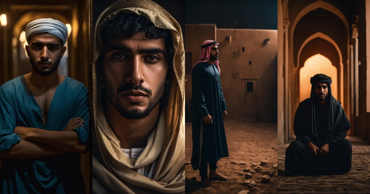Lexica - A miserable arab young man with a high obstacle before him ...