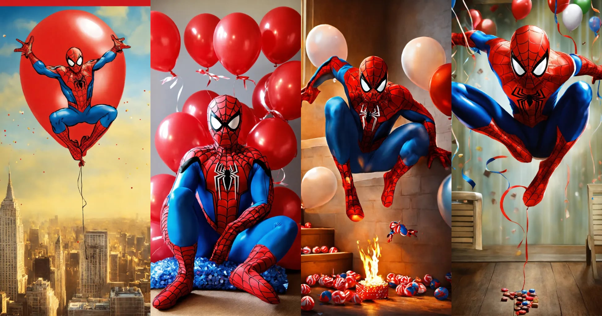 Lexica - Spider man at bottom any corner give pace to add text on top ...