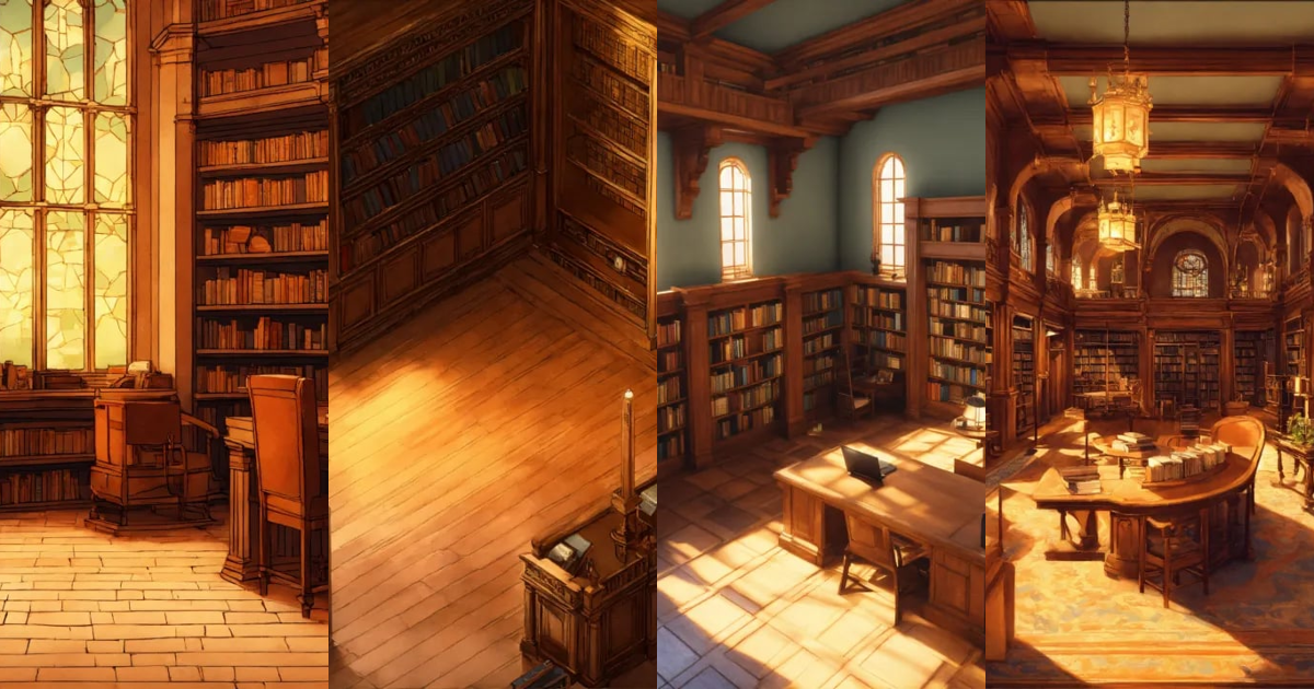 Lexica - Archaic library interior, orthographic, isometric
