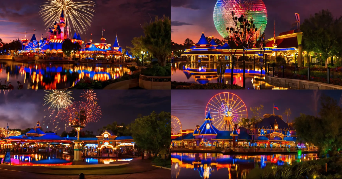 Lexica - The Disneyland resort in Orlando after an apocalyptic event