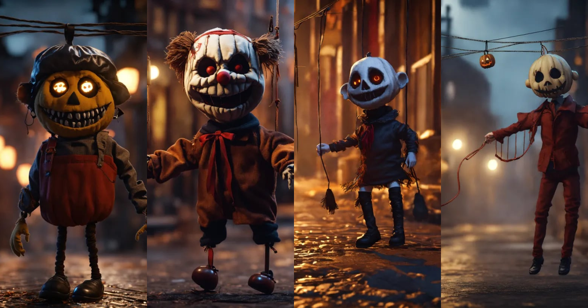 Lexica - Scary puppet on a string, halloween, streets urban, unreal ...