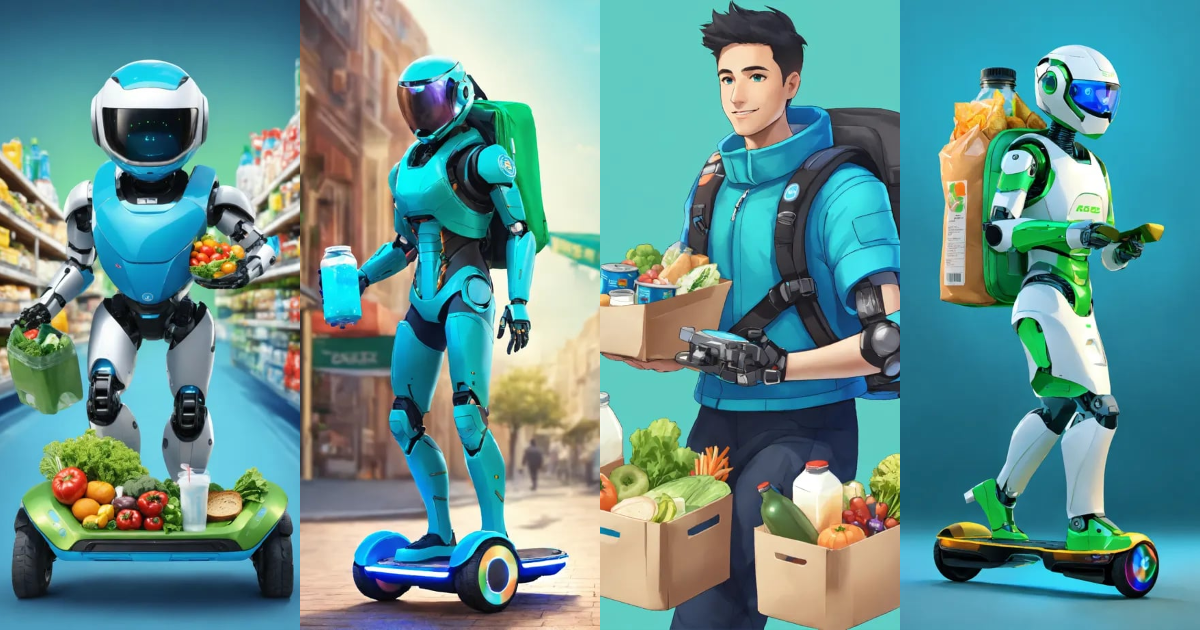 Lexica - A passionate male robot on hoverboard, realistic man face ...