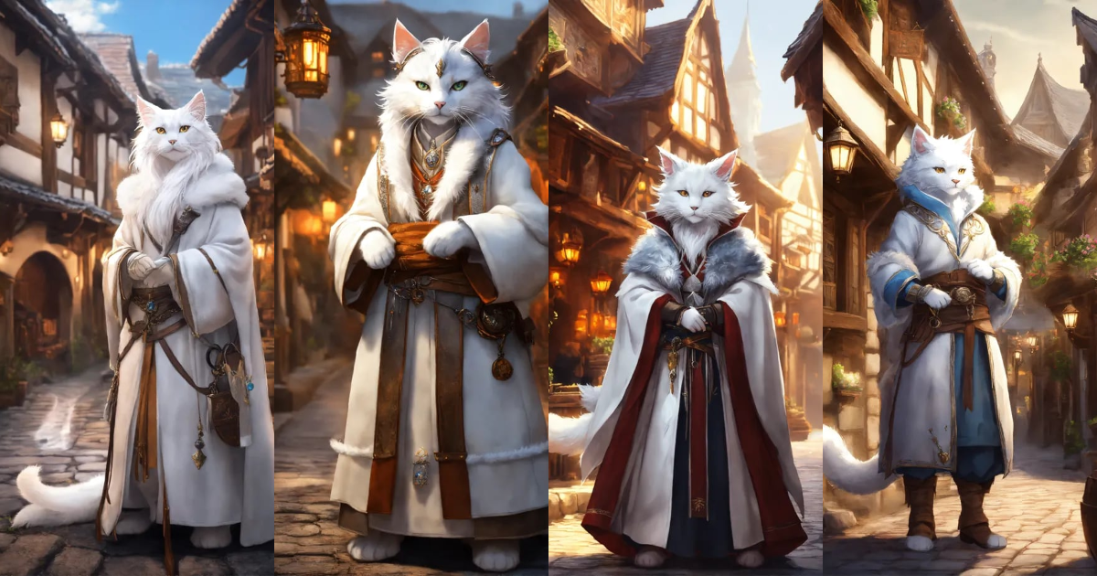 Lexica - Sorcerer Humanoid Cat Furry, White Fur, Silver Dragon Heritage ...